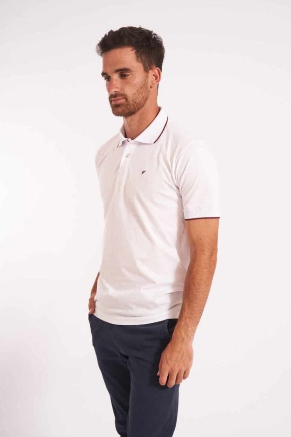 Chomba blanca detalle en cuello - Oliver 1973 - Chombas